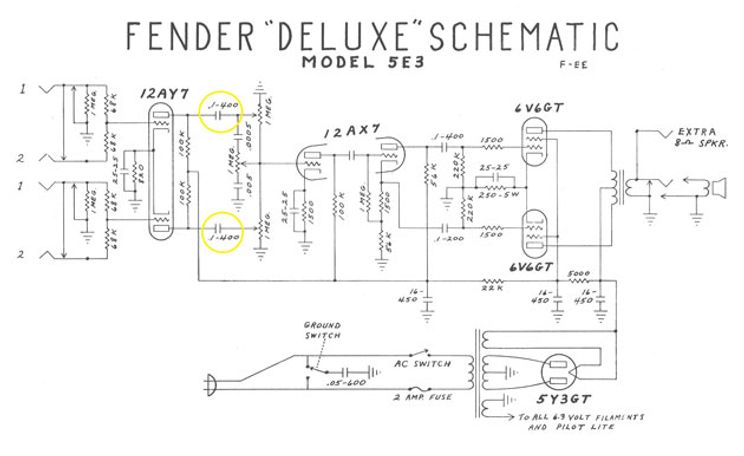Fender Tweed Deluxe Schematic