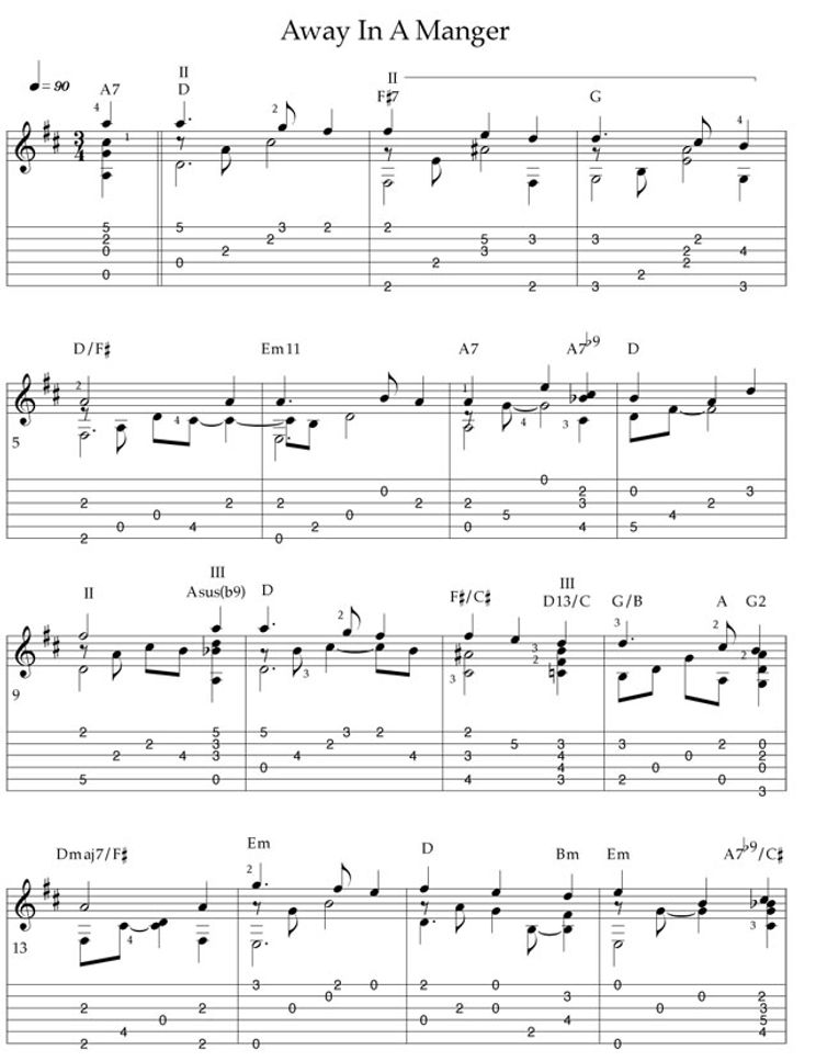 Away In A Manger Guitar Chords